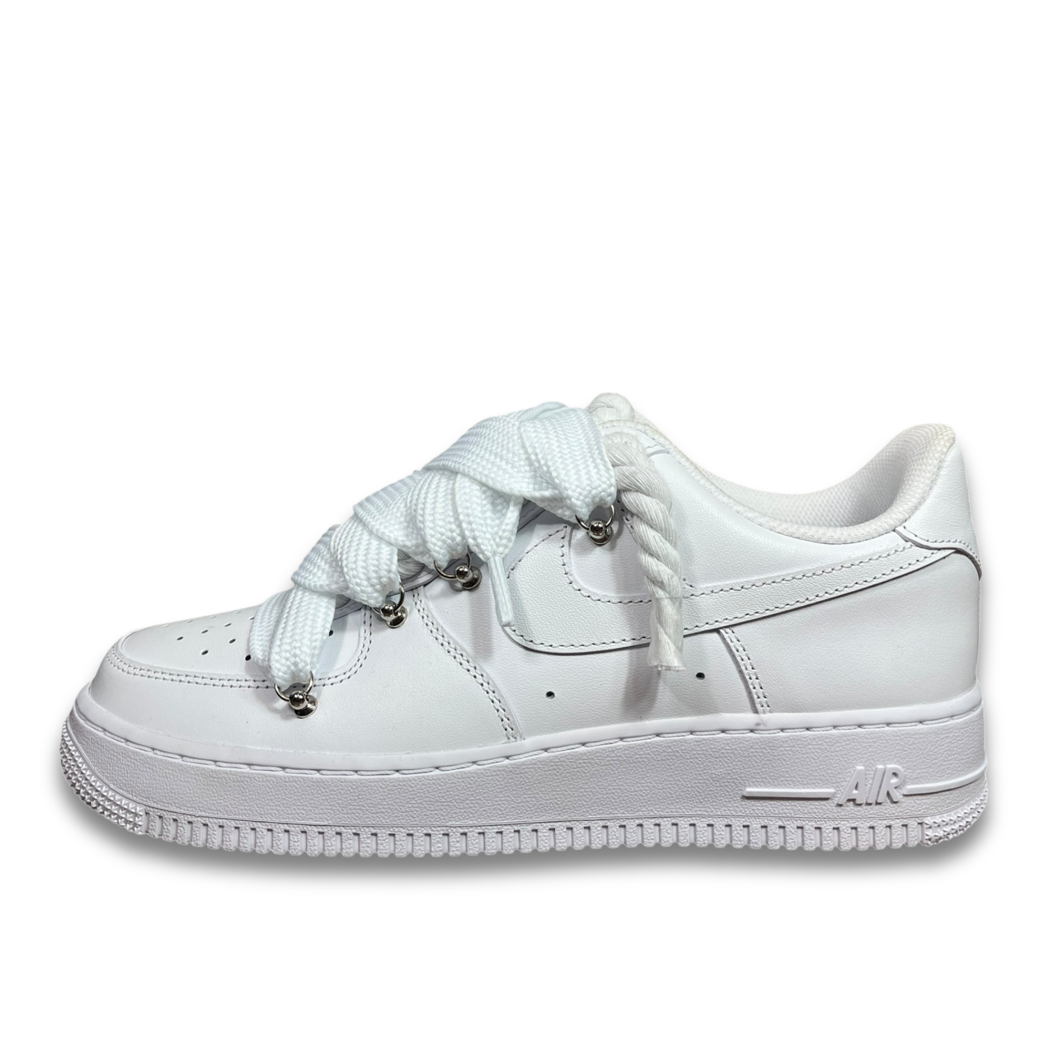 Nike Air Force 1 White Double Rope Laces White/White - Pełna ...